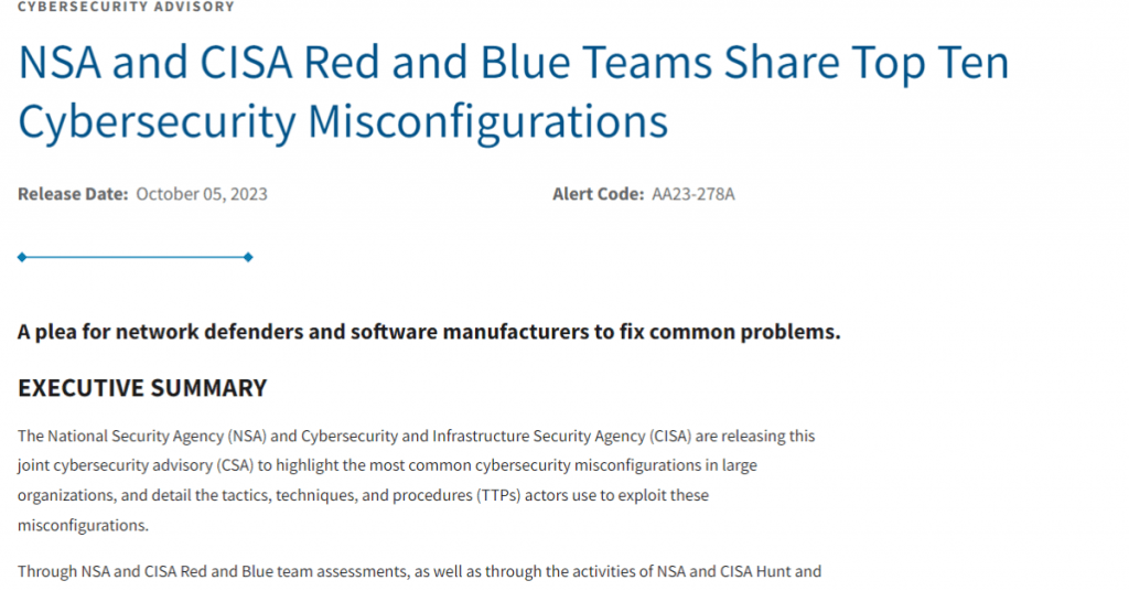 NSA and CISA Red and Blue Teams Share Top Ten Cybersecurity - Loyal ...